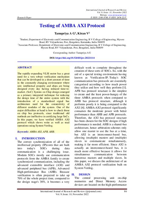 Pdf Testing Of Amba Axi Protocol