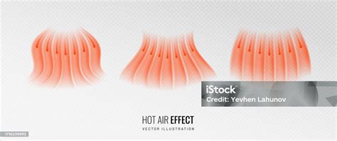 투명한 배경에 뜨거운 공기 흐름 효과 아이콘입니다 히터용 온풍 요소 그라디언트 곡선 벡터 그림 바람에 대한 스톡 벡터 아트 및 기타 이미지 Istock