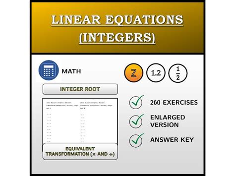 Linear Equations Integers Equivalent Transformation × ÷ Integer