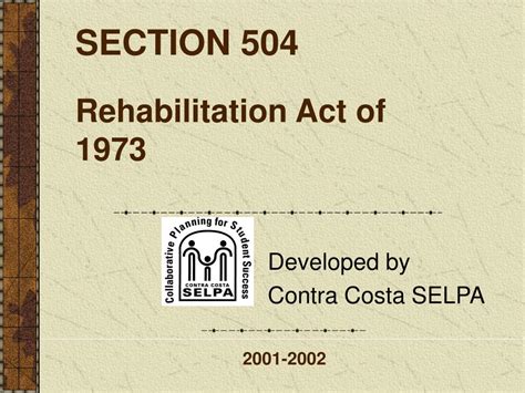 Ppt Section 504 Rehabilitation Act Of 1973 Powerpoint Presentation