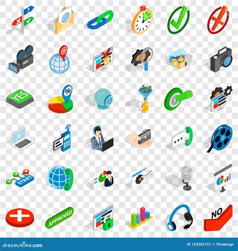 Science Exploration Icons Set Isometric Style Stock Vector