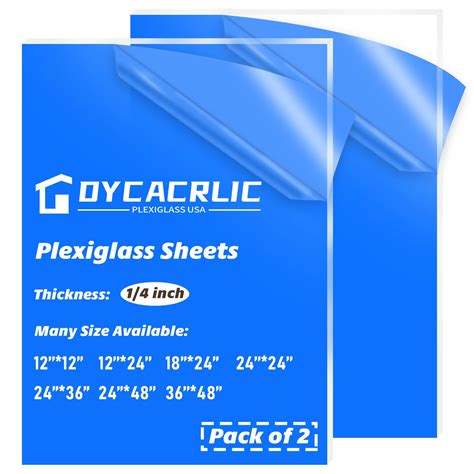 2 Pack Of 12x24 Plexiglass Sheets 14 Inch Thick 12 X