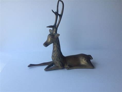 Large Solid Brass Deer Figurine Solid Brass Deer Brass