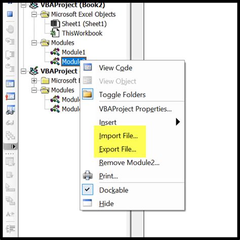 Module Insert Remove Restore And Backup Excel Vba Tutorial