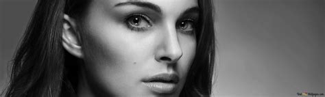 Natalie Portman Monochrome Bg Israeli American Actress 4k Wallpaper