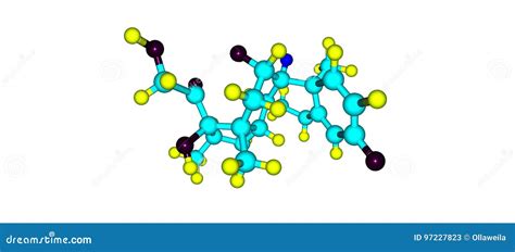 Dexamethasone Molecular Structure Isolated On White Royalty Free