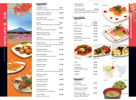 Menu At Sushi Garden Aptos Restaurant Aptos