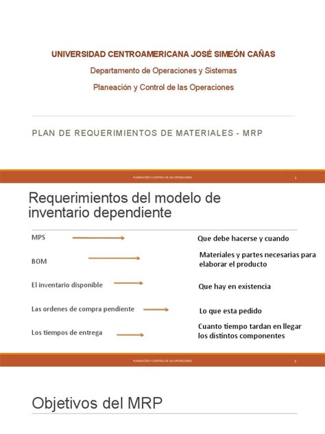 11 Plan De Requerimiento De Materiales Pdf Inventario Planificación