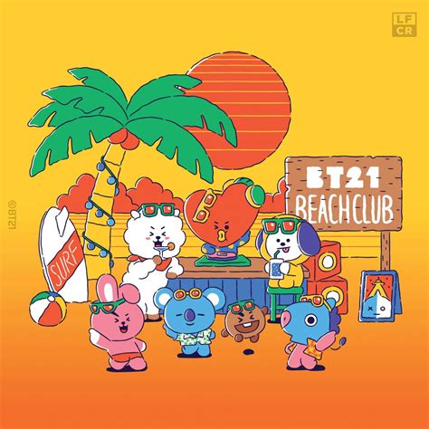 Dazzling Sunset This Summer Is Ours🌅 Bt21 Sunset Beach Theme Get