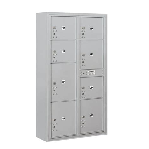 Maximum Height Surface Mounted 4c Horizontal Parcel Locker With 8 Parcel Lockers In Aluminum