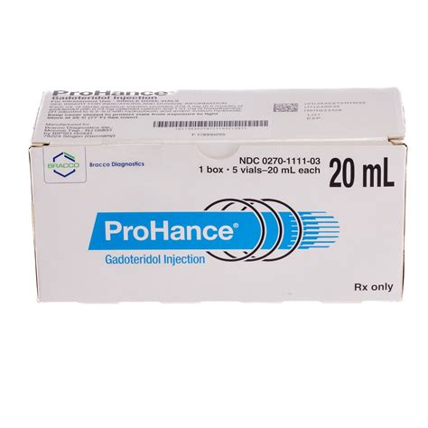 Prohance 5x20 Ml Vl Prohance Mri Products Bracco Us Site