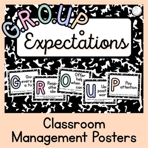 Group Expectations Classroom Management Posters Composition Notebook
