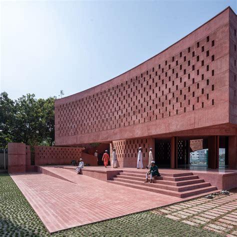 Studio Morphogenesis Wraps Bangladesh Mosque In Pink Concrete Studio Morphogenesis Wraps Bangladesh Mosque In Pink Concrete