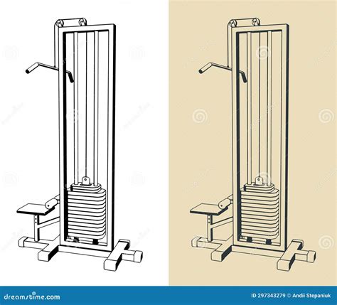 Lat Pulldown Machine In Modern Gym Setting Stock Image Cartoondealer
