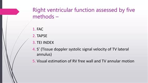 Echo Assessment Of Rv Function Pptx