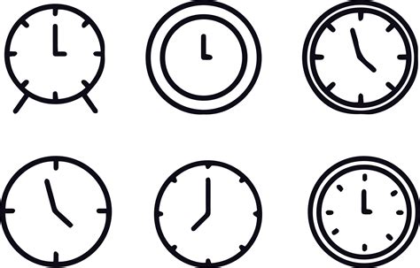 Clock Outline Icon Vector Design 20801050 Vector Art At Vecteezy