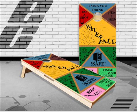 Drinking Game Waterfall Cornhole Boards Elite Choice Graphics