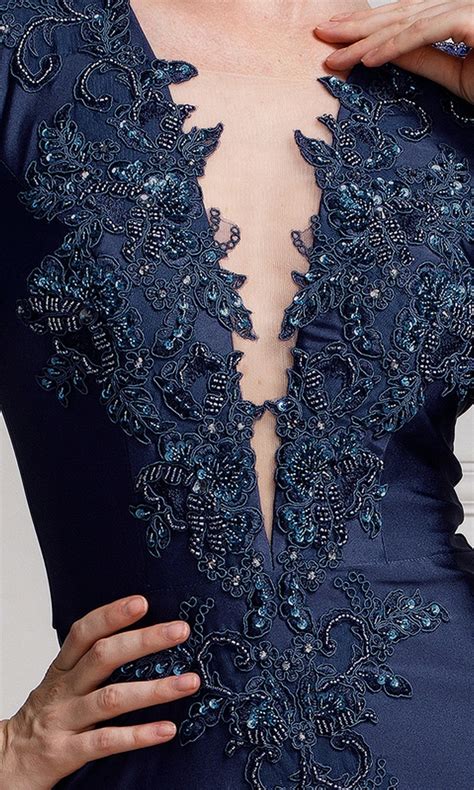 Plunging V Neck Long Sleeve Formal Dress Promgirl