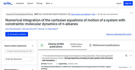 Numerical Integration Of The Cartesian Equations Of Motion Of A System