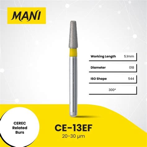 Mani Diamond Bur Cerec Extra Fine 5pcs Pk Mdbce 13ef