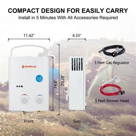 Camplux Tankless Water Heater 132 Gpm Portable Propane