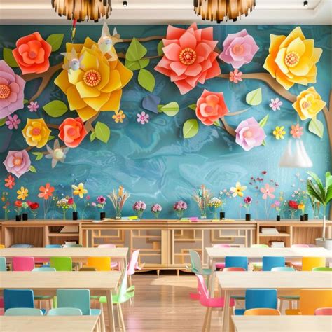 Decorative Classroom With Flower Teacher Day Concept Premium Ai Generated Image