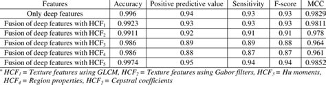 Classification Performance Of Feature Fusion For Dataset Download Scientific Diagram
