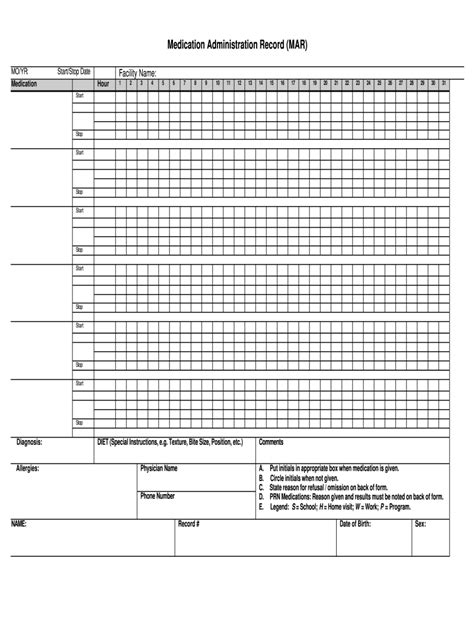 Sdrc Medication Administration Record Mar Fill And Sign Printable Template Online Us Legal