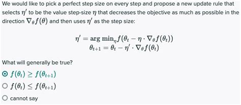 Solved We Would Like To Pick A Perfect Step Size On Every Chegg Com