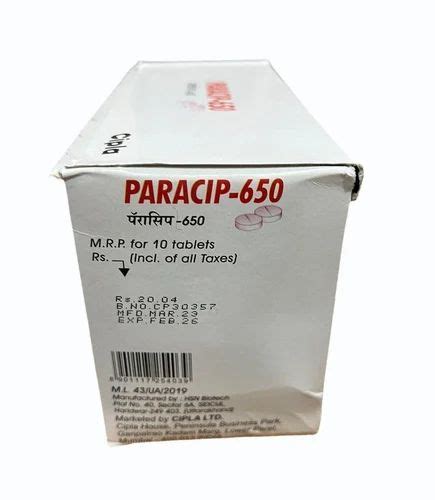 650mg Cipla Paracetamol Ip Tablet At Rs 20stripe Panadol Paracetamol