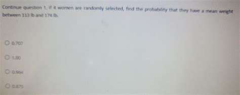 Solved Assume That Weights Are Normally Distributed With A