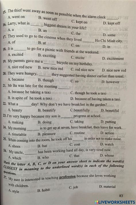 Practice 13 Exercise Live Worksheets