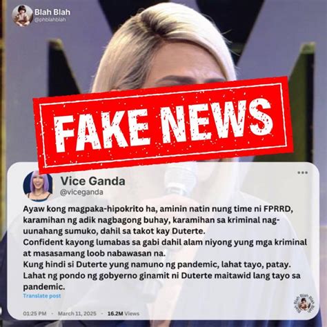 Fake Quote Card Kalabot Sa Pagkadakop Kang Fprrd Gipalagan Ni Vice