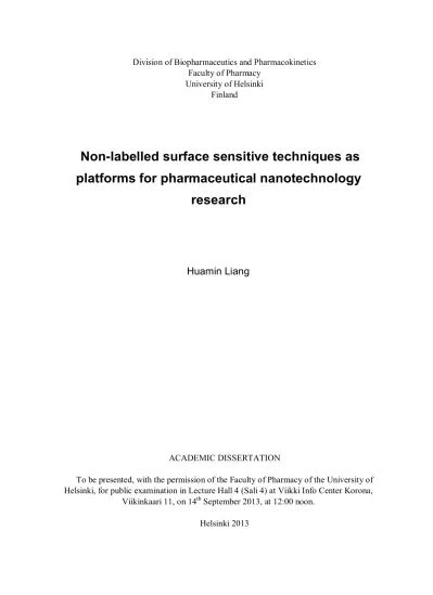 Non Labelled Surface Sensitive Techniques With Model Membrane Surfaces