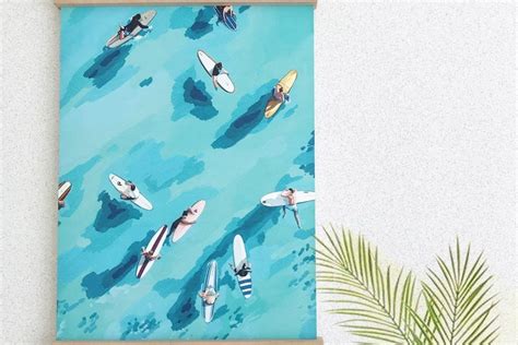 그림·사진 서핑 여름바다 A3 아트 포스터 소라의 소소한 드로잉 벽 인테리어 오늘의집 쇼핑