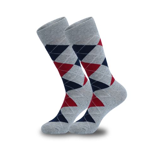 Wholesale Classic Argyle Patterned Business Socks Men Plus Size Luxury