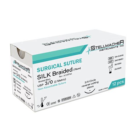 Silk Braided Suture Thread Kit 30 Pack Of 12