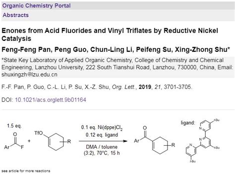 Dqr5neq A Nickel Catalyzed Reductive Coupling Between Vinyl Triflates And Acid