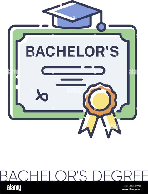 Bachelors Degree Rgb Color Icon Successful University Graduation