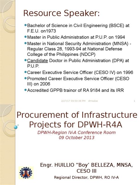 Main File Bidding Process For The Procurement Of Infra Projects Gppb