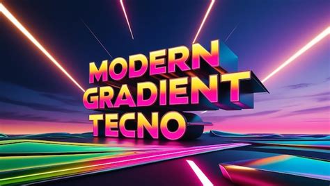 Modern Gradient Techno Text Effect Premium Ai Generated Image