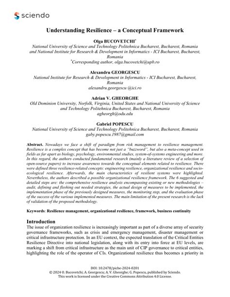 Pdf Understanding Resilience A Conceptual Framework
