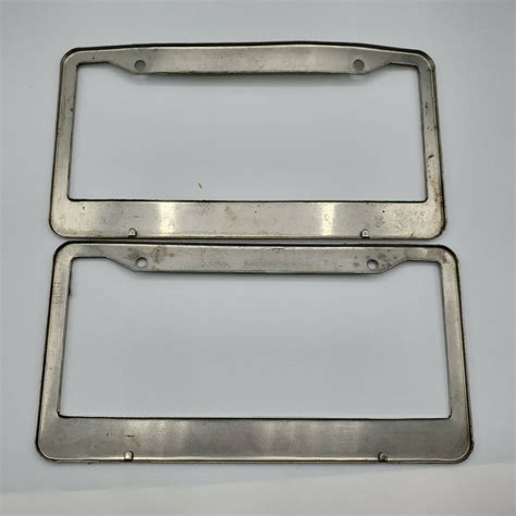 2x Silver Metal License Plate Frames Ebay