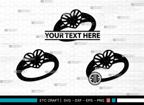 Wedding Ring Monogram Ring Silhouette Graphic By Pixel Elites · Creative Fabrica