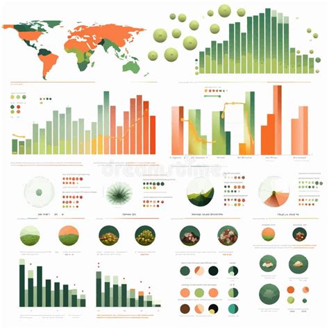 Fun Data Visualization Infographic Vector Flat Illustration Stock