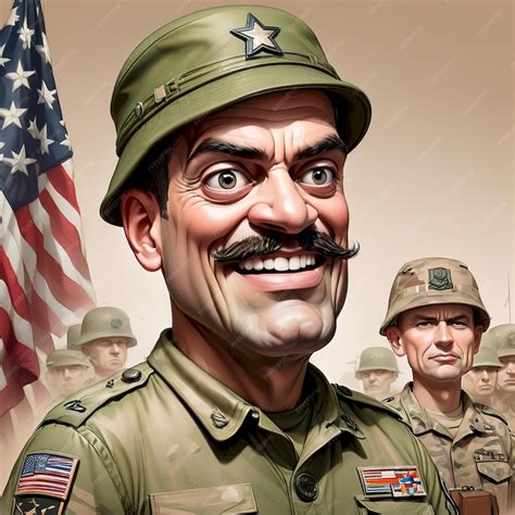 A Man In A Military Uniform With A Mustache And A Mustache Premium Ai