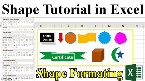 How To Insert Shape In Excel Excel Shapes Shape Formatting Youtube