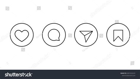 Like Comment Share Save Icon Set Stock Vector Royalty Free Shutterstock