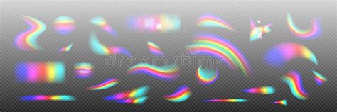 Realistic Set Of Light Refraction Effects Stock Vector Illustration