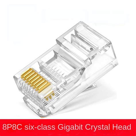 Rj45 Network Cable Modular Plug Ethernet Connector Unshielded 8 Pin Utp Crystal For Pc Adapter